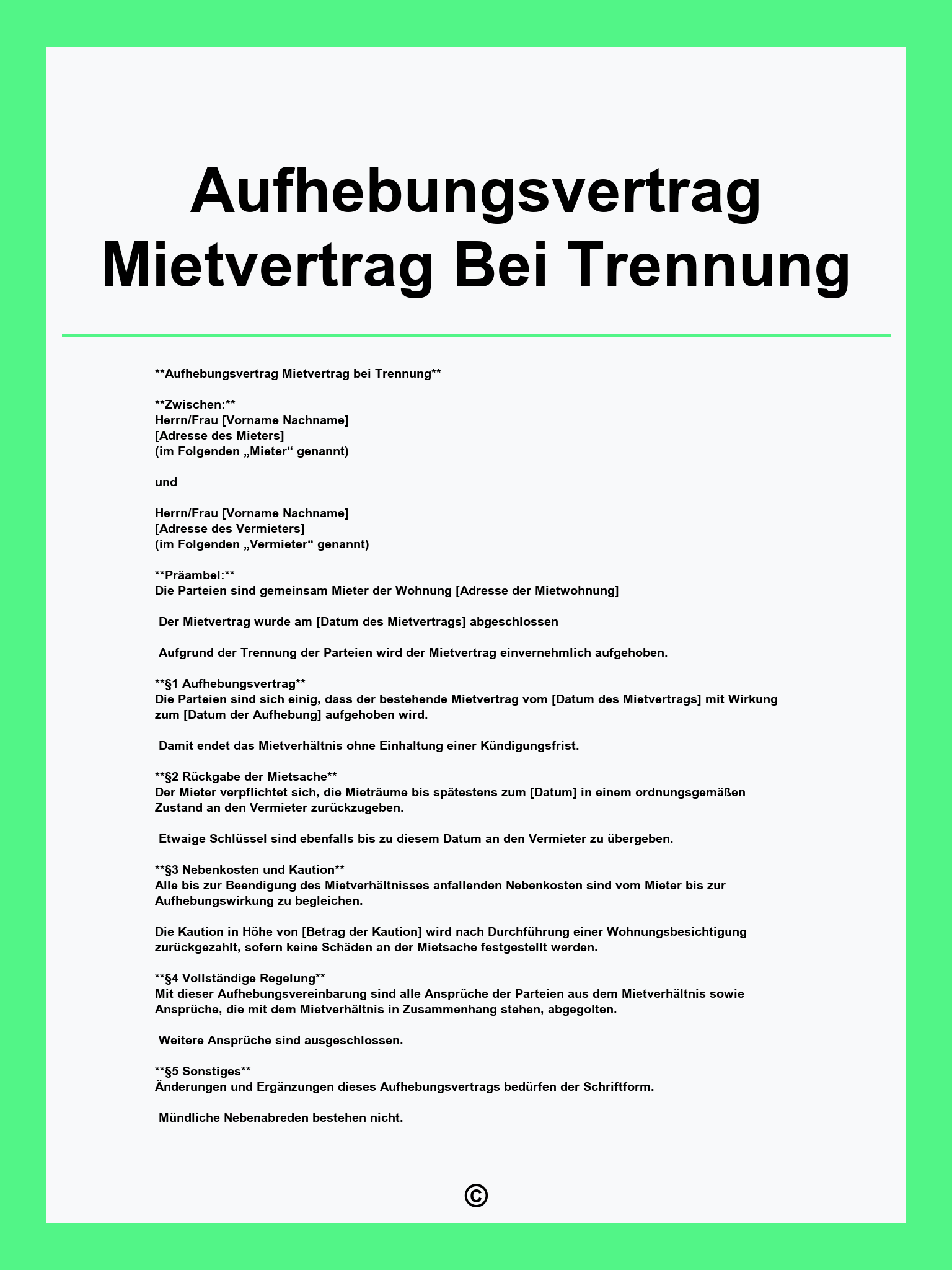 Aus Mietvertrag Austreten